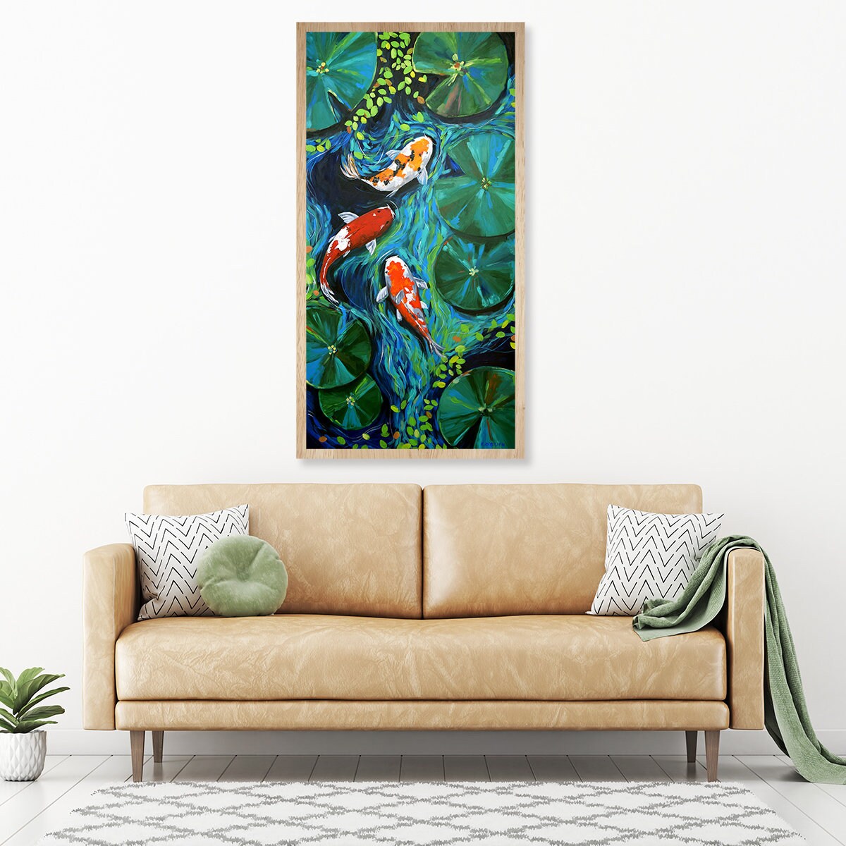 Koi Pond Wall Art Print Abstract Painting Print - Etsy