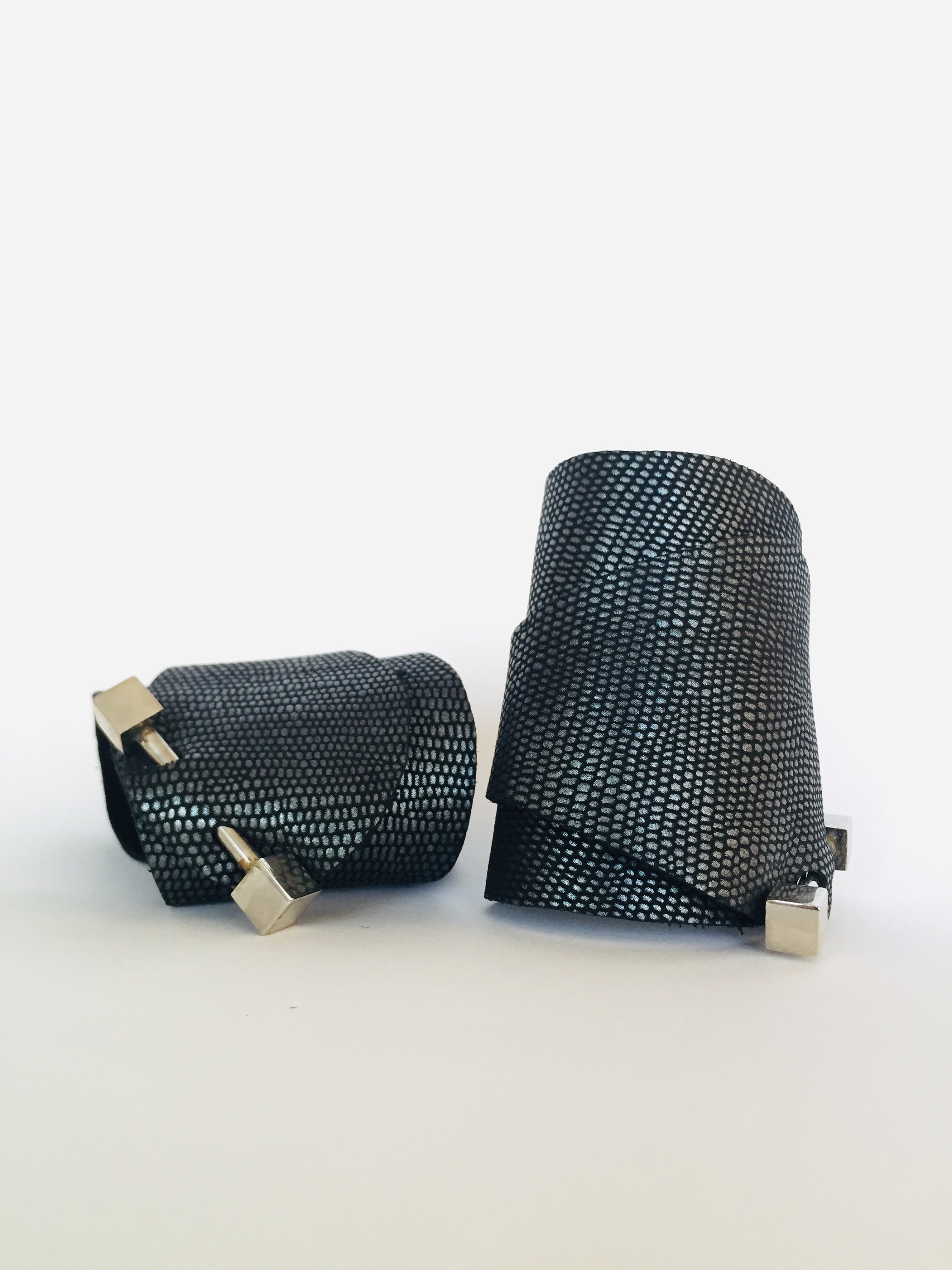 Embossed Black Leather Wristband, Black Leather Cuff Bracelet That ...