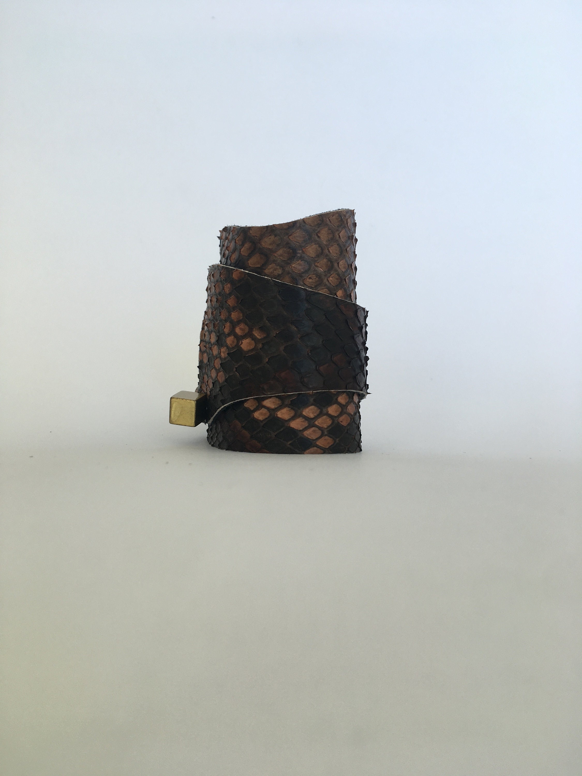 Brown Python Bracelet, Leather Bracelet for Men, Wide Cuff Bracelet for ...