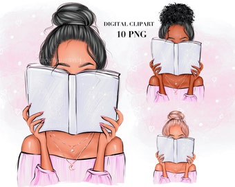 Girl Reading Clipart Book Clipart School Clipart Girl Reading Book Png ...