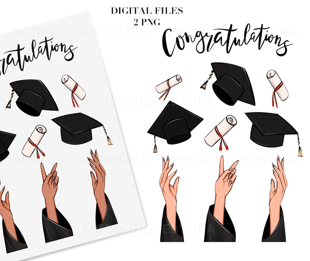 Graduation Clipart: College Graduate Fashion Illustration (digital ...