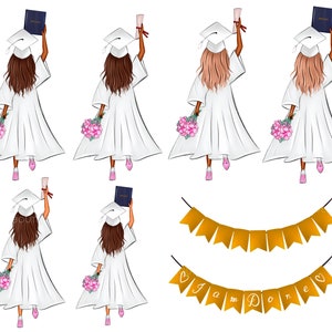 Graduation Girls Clipart, Graduation Clipart, Grads Friends, Graduates ...