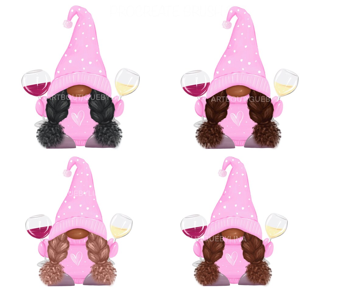 Wine Gnome PNG Dark Skin Wine Lover Tags Wine Gnome - Etsy