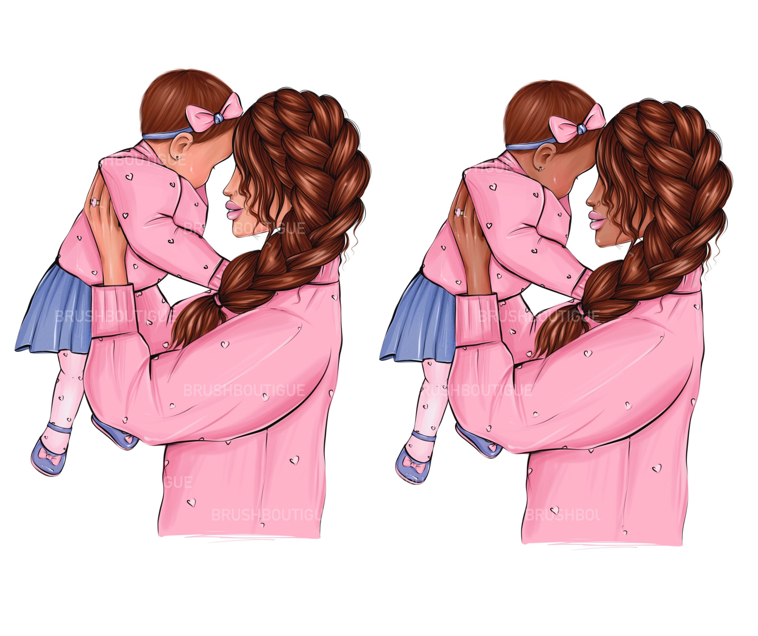 Mother Daughter Clipart Mom Girl Clipart Mom Clipart Mommy Etsy