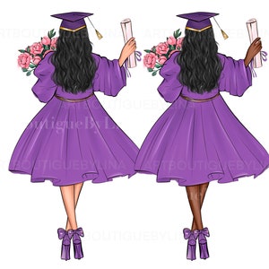 Purple Graduation Gown Clipart: Grads Friends, Diploma (PNG Digital ...