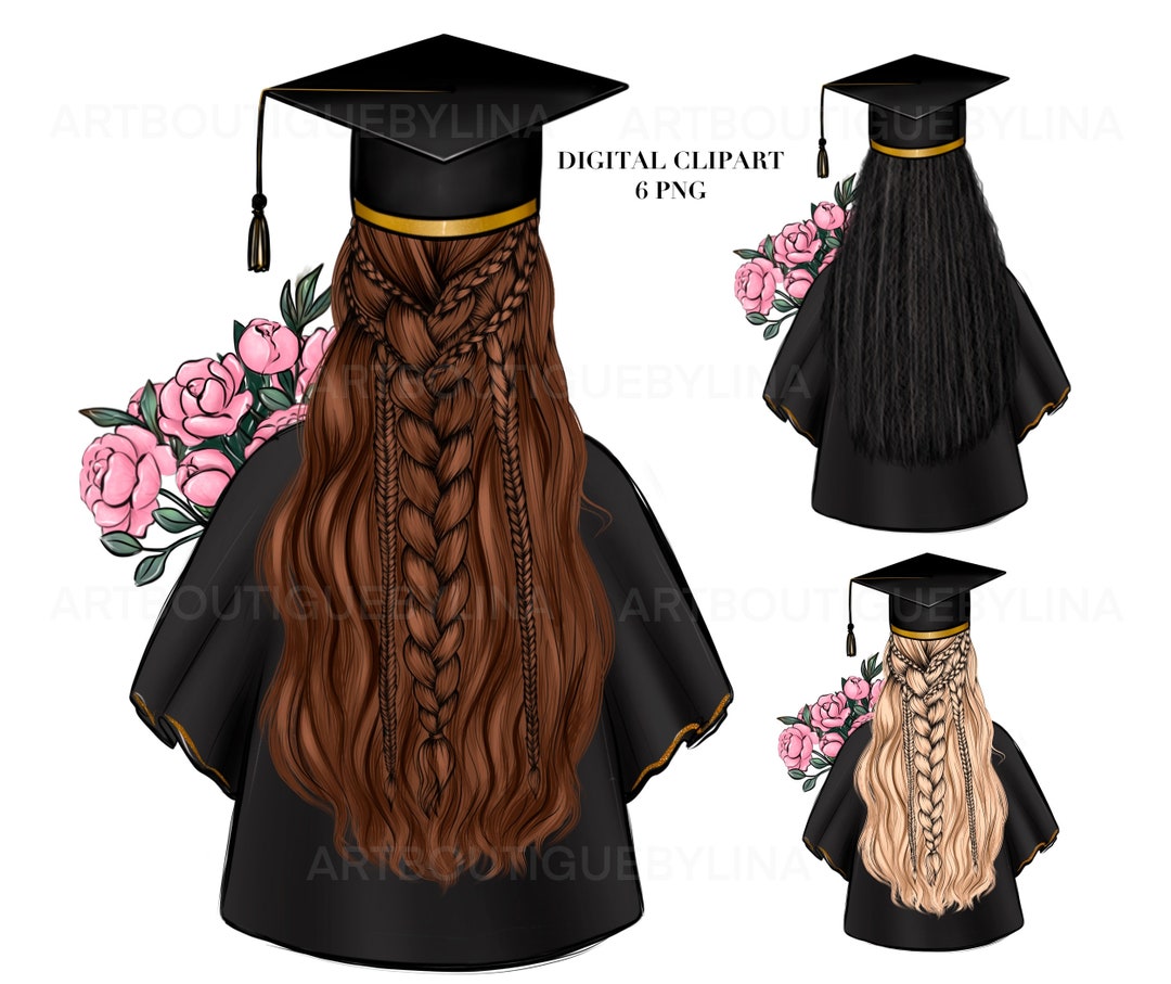 Graduation Girls Clipart: DIY Graduate PNG (digital Download ...