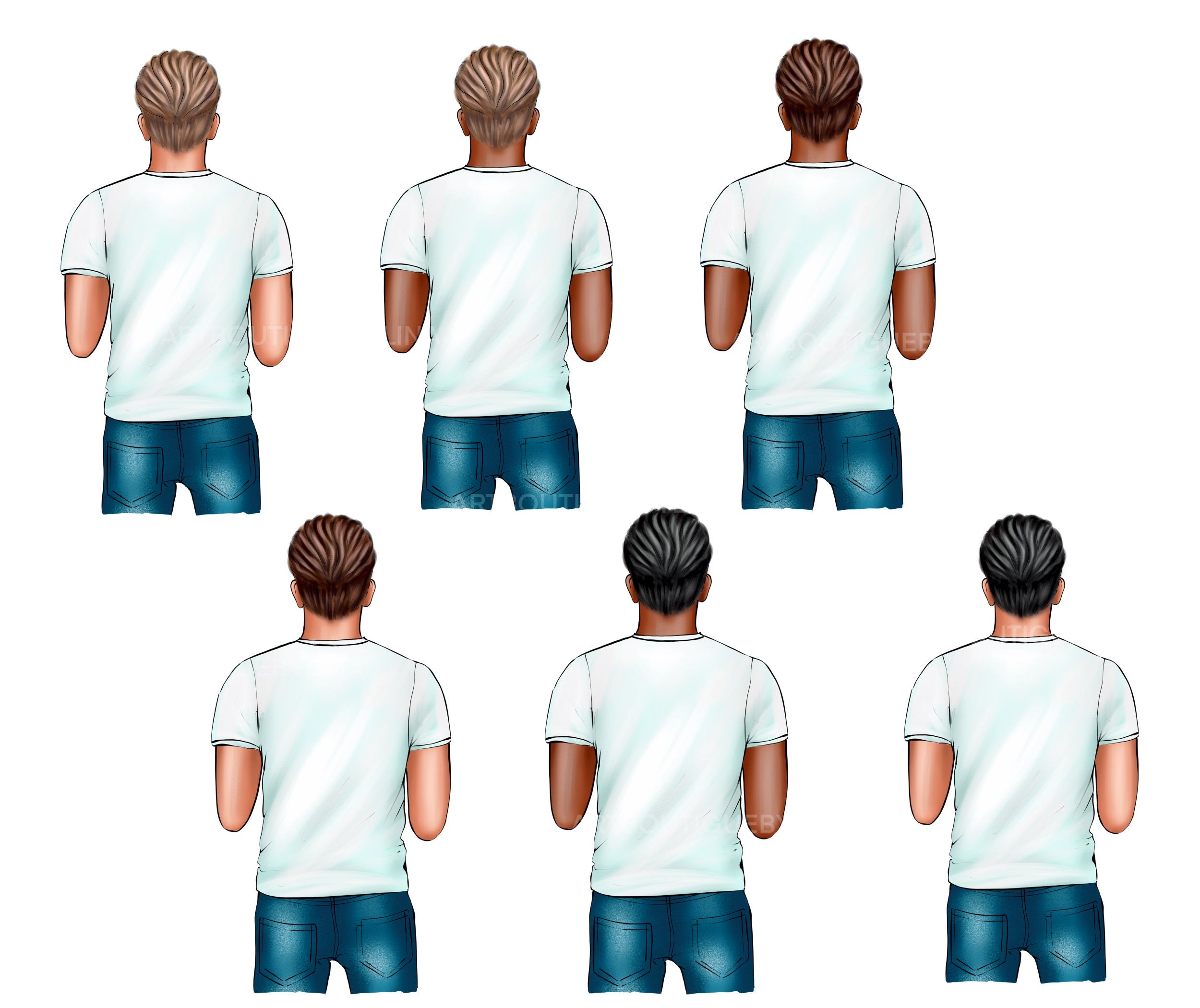 Man Clipart Hairstyles Sport Man Clipart Male Clipart Men | Etsy Canada