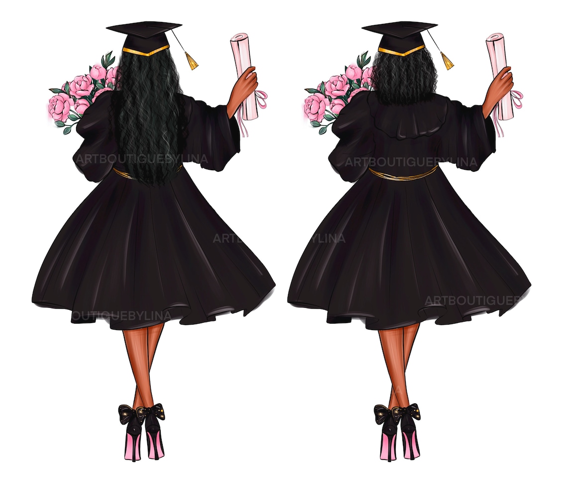 Graduation Girls Clipart Graduation Clipart Grads Friends - Etsy