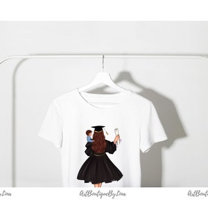 Graduate Mother Clipart | Hand Drawn Digital PNG Set | Graduation Mom ...