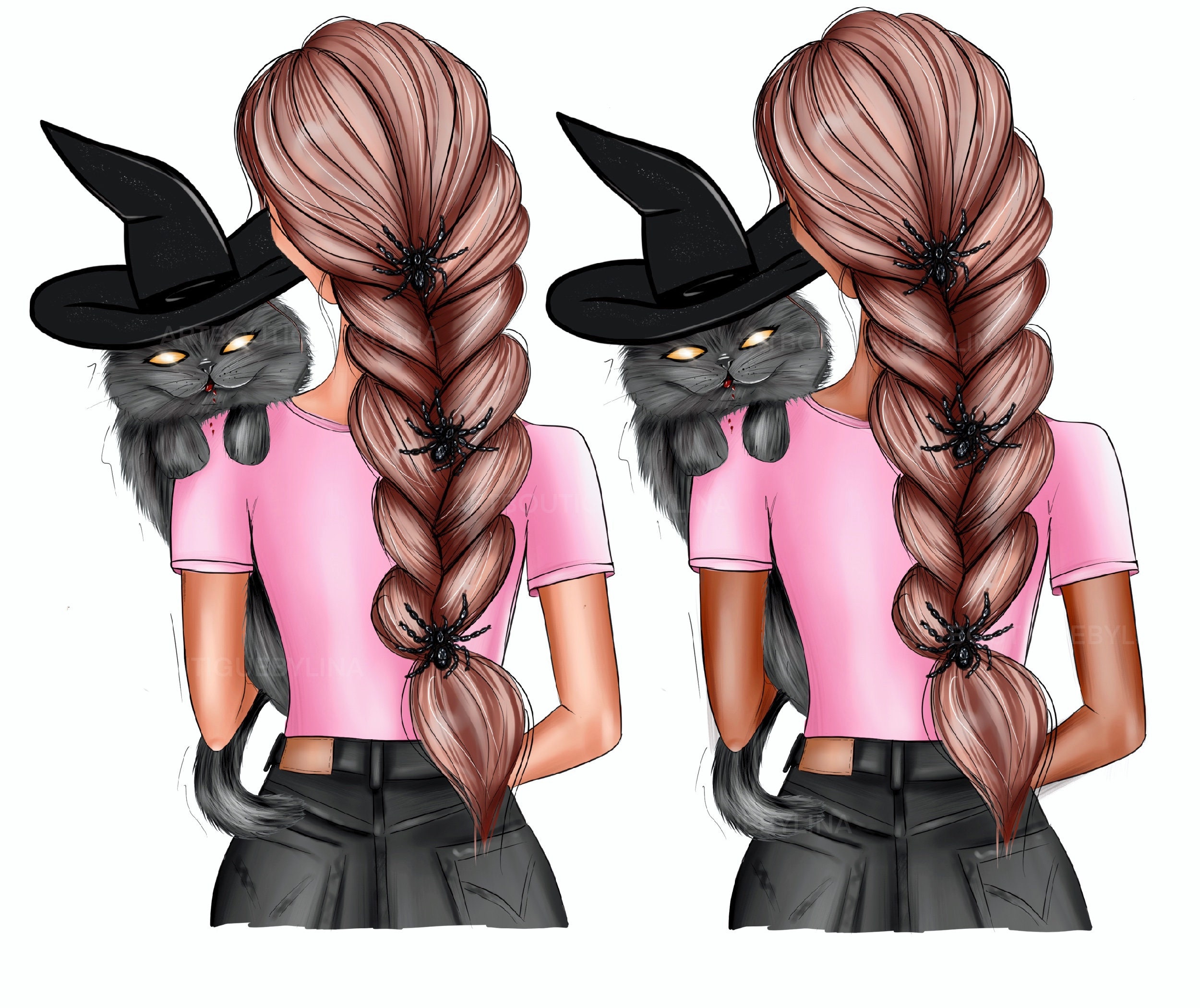 Halloween Witch Spooky Halloween Fashion Clipart Halloween - Etsy