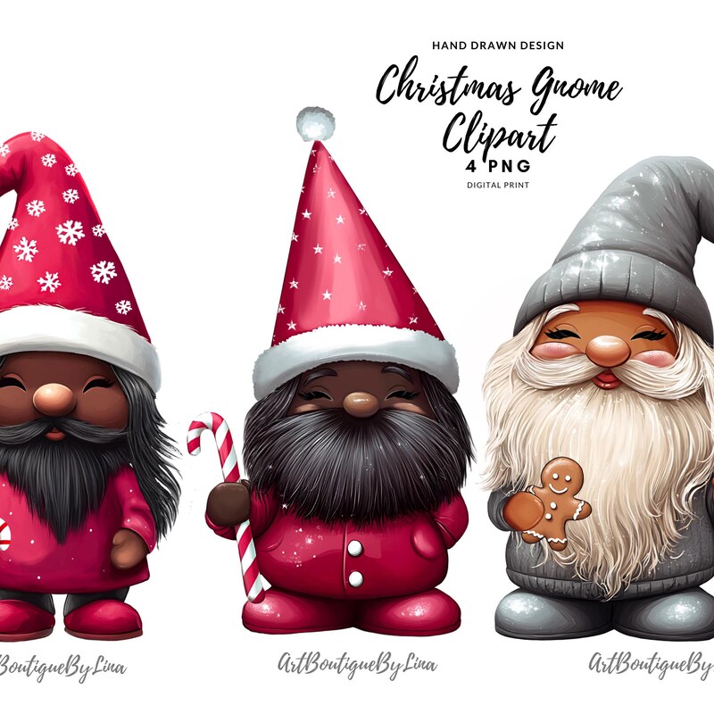 Christmas Gnome Clipart - Etsy