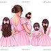 Mother & 4 Daughters Clipart: Family Portrait Creator (PNG) - Etsy