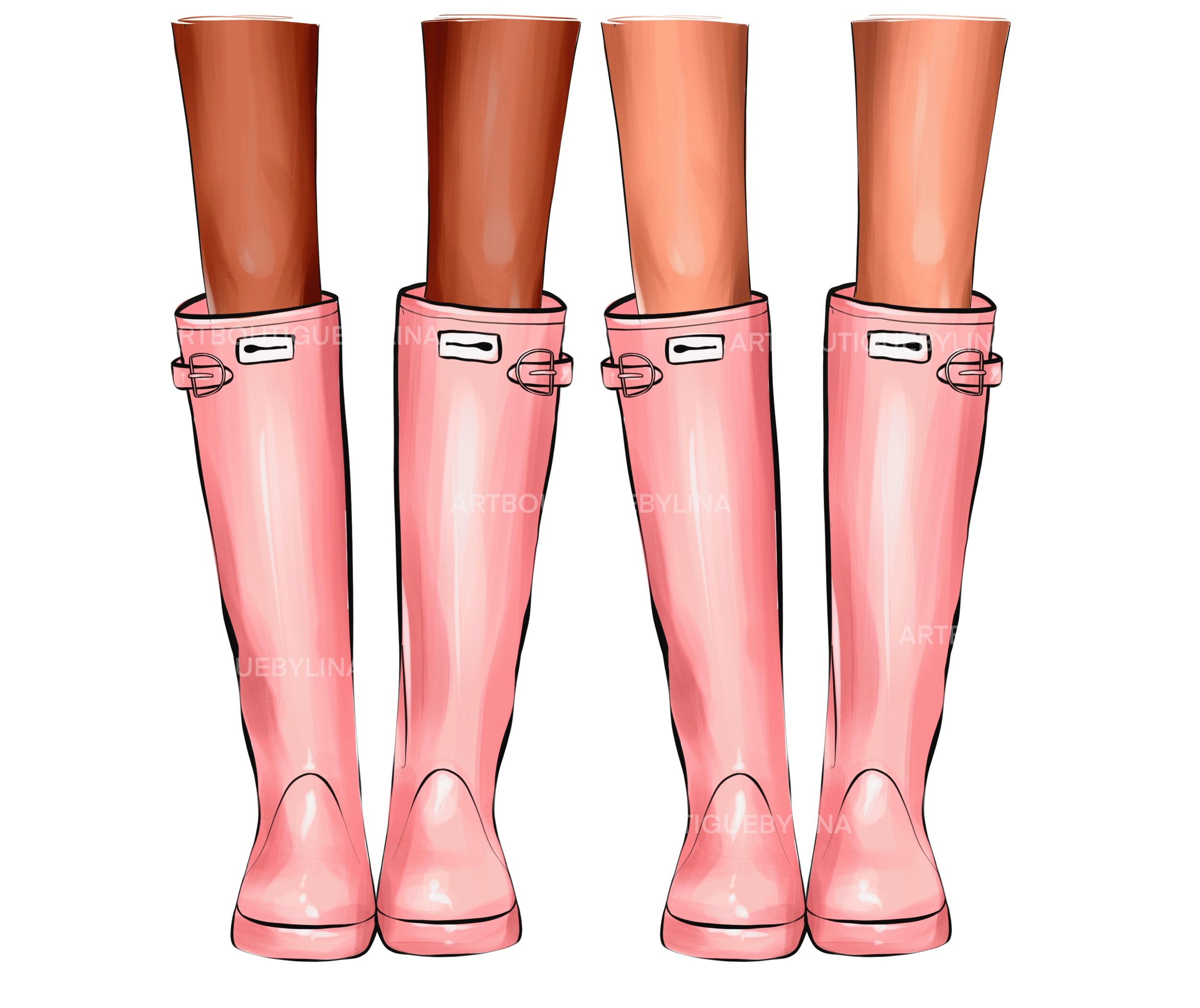 Rubber Boots Clipart Fall Clipart Fashion Clipart Legs - Etsy
