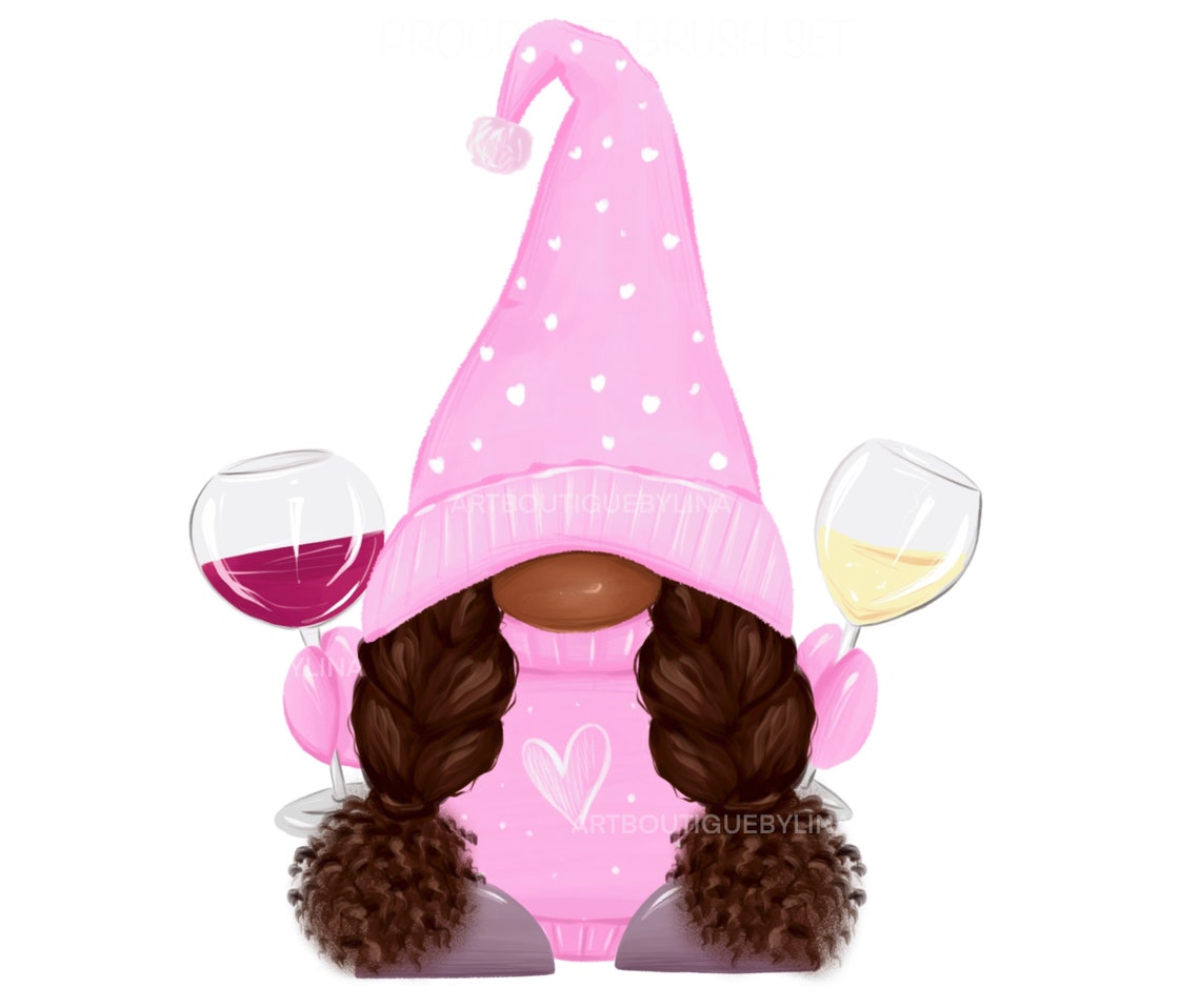 Wine Gnome PNG Dark Skin Wine Lover Tags Wine Gnome - Etsy