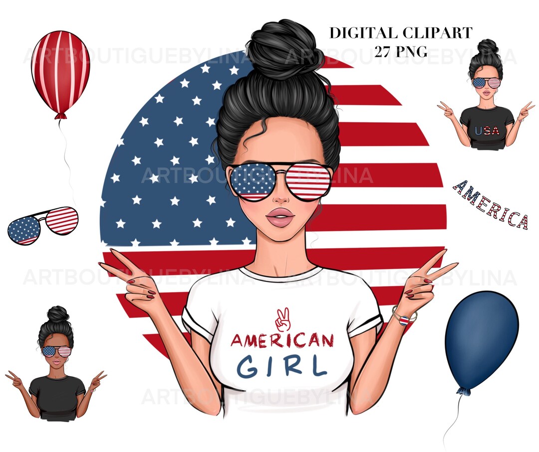 4th of July Clipart, Patriotic Graphics, American Flag Png, 4th of July ...