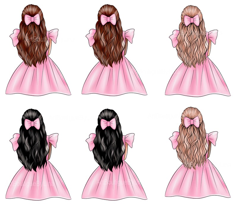 Fathers Day Clipart Father Daughters Clipart Dad 3 Girls Etsy