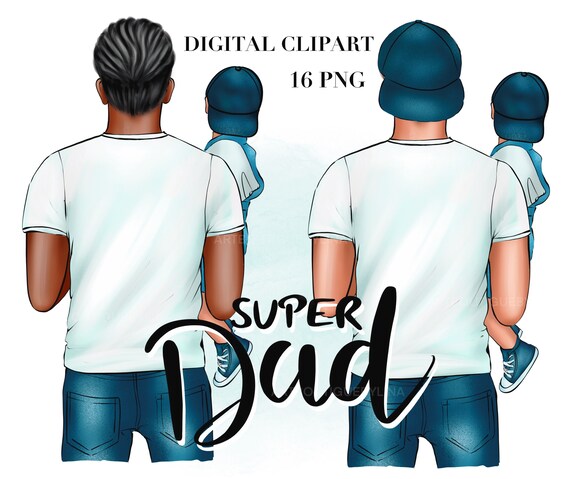 Clipart del Día del Padre Clipart padre hijo Clipart de papá - Etsy México