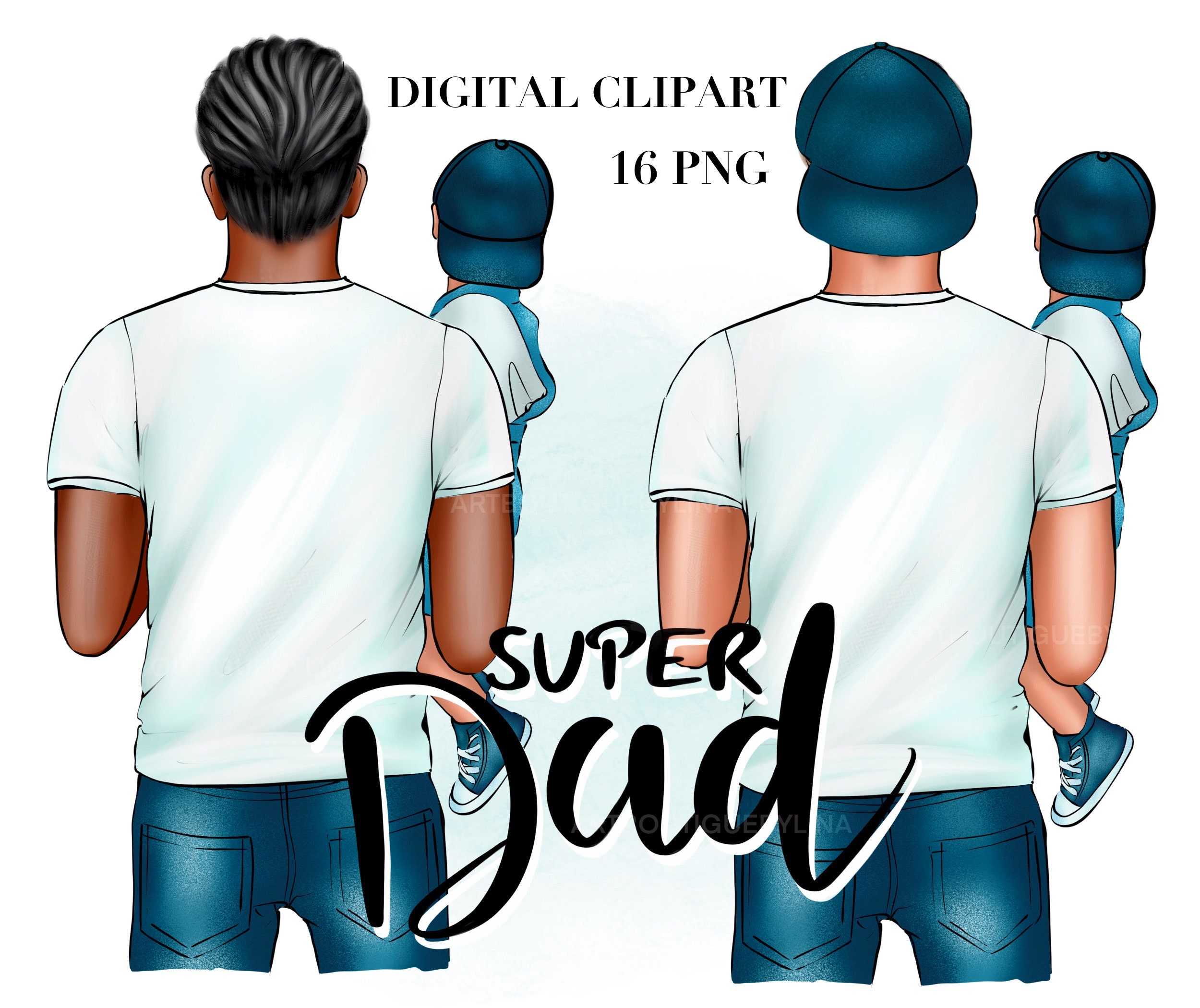 Clipart del Día del Padre Clipart padre hijo Clipart de papá - Etsy México