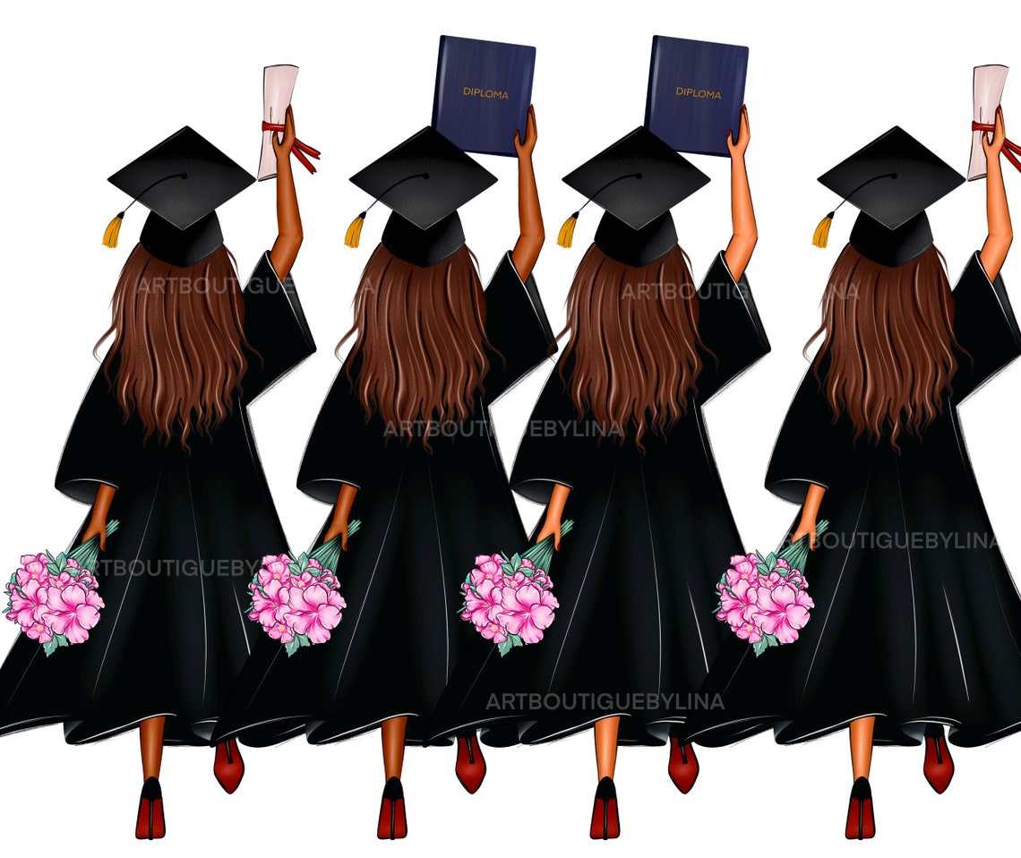 Graduation Girls Clipart Graduation Clipart Grads Friends | Etsy UK