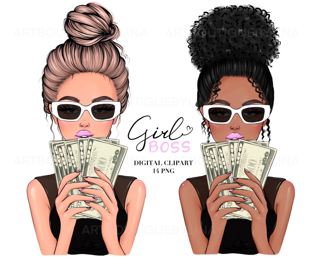 Boss Girl Holding Money Png Download, Boss Girl Life Clipart PNG, Money ...