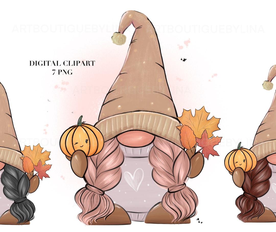 Fall Gnome Clipart PNG Bundle Autumn, Autumn Gnomes, Nordic Gnomes ...