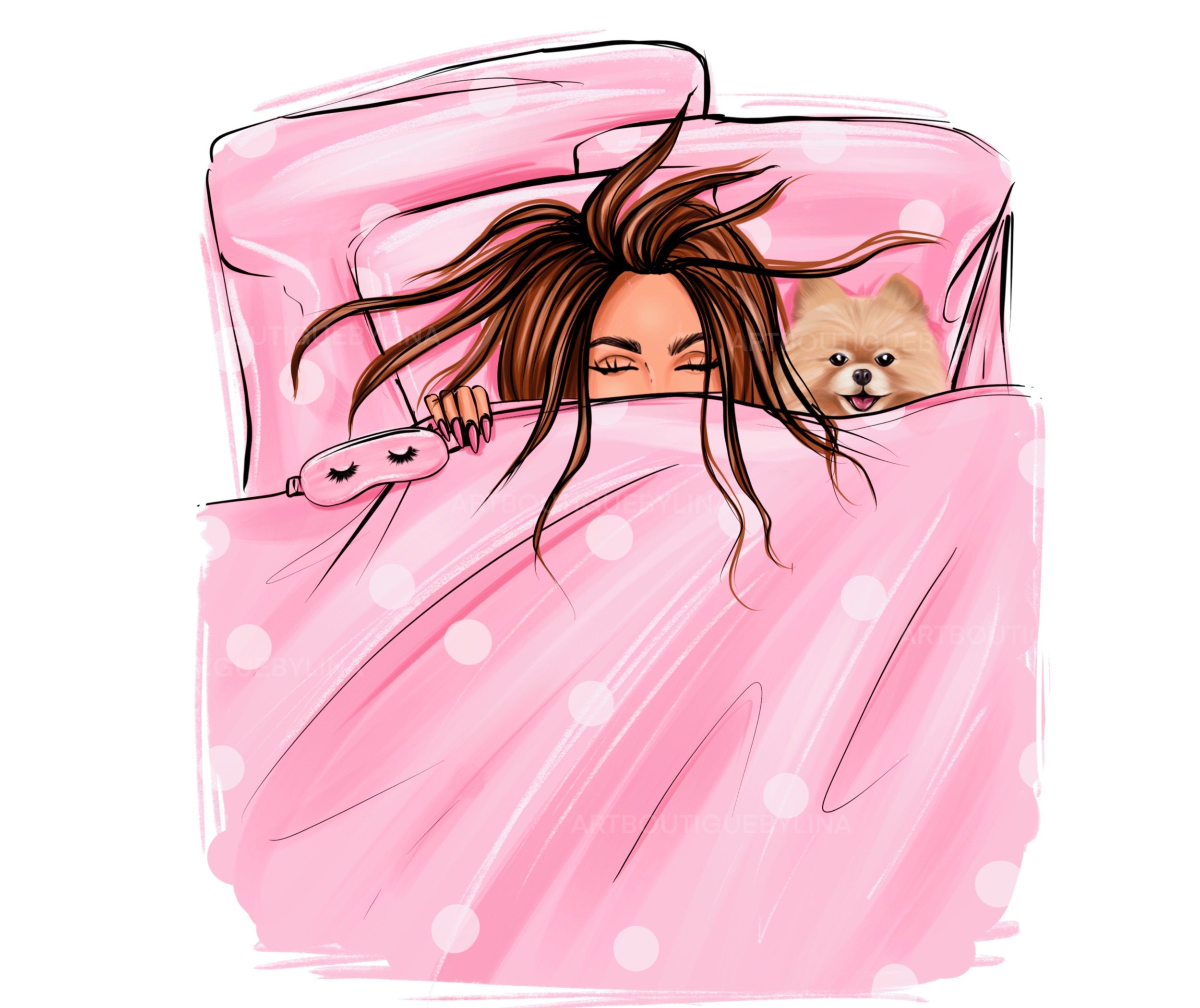 Girl Waking Up Scared Cartoon