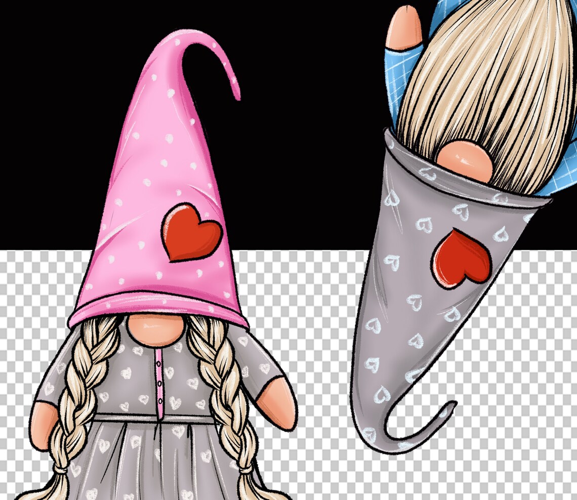 Valentine Day Gnomes Clipart Scandinavian Cute Gnomes Nordic - Etsy