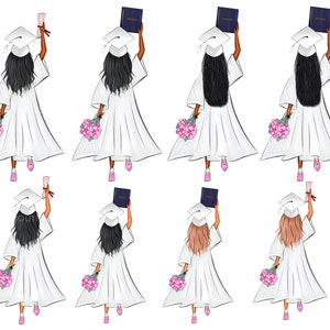 Graduation Girls Clipart, Graduation Clipart, Grads Friends, Graduates ...