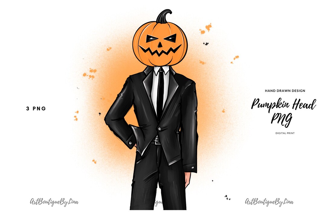 Jack O Lantern Man, Halloween Pumpkin Head PNG, Spooky Man Clipart ...