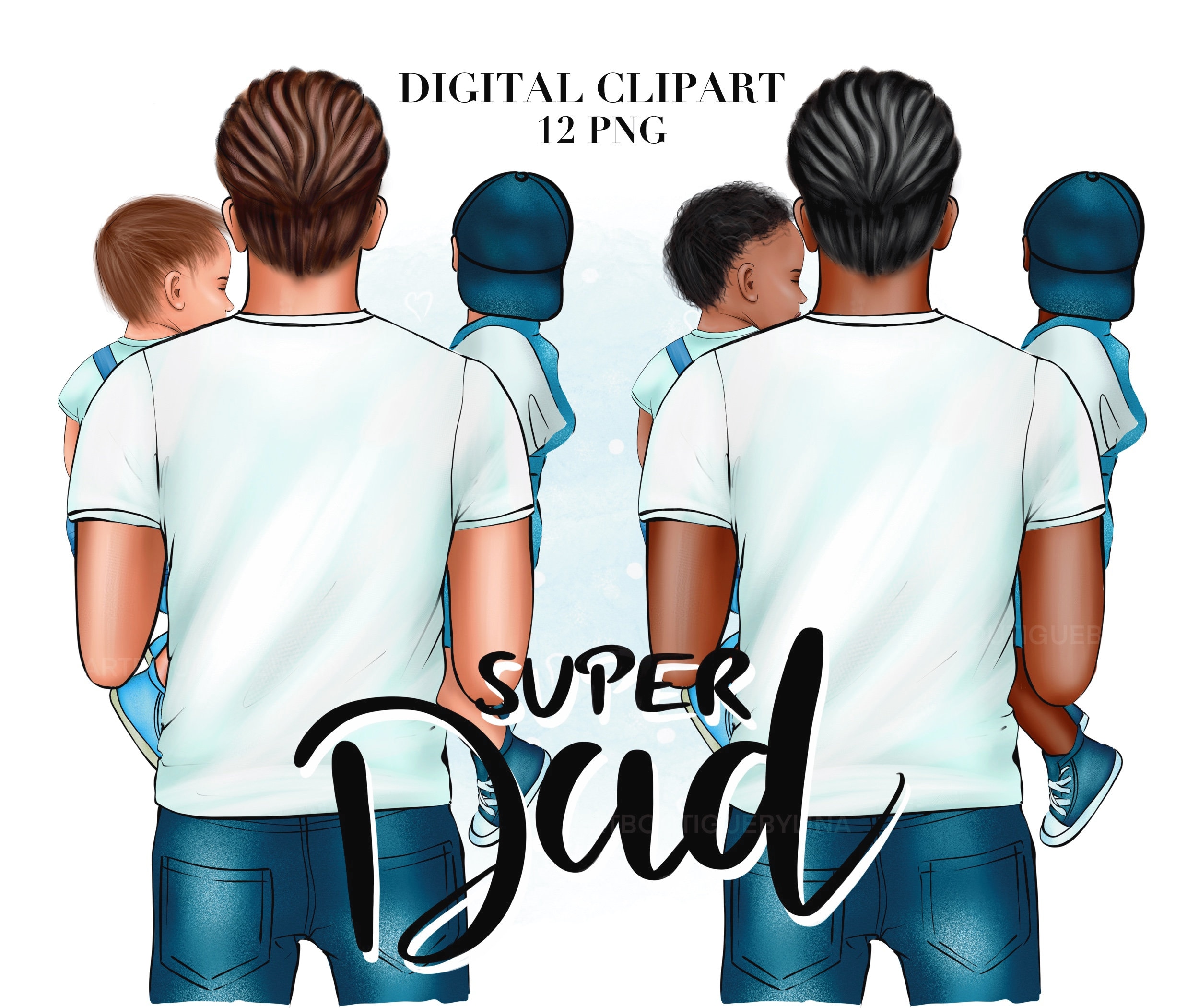 Fathers Day Clipart Father Sons Clipart Father Clipart Dad - Etsy Canada