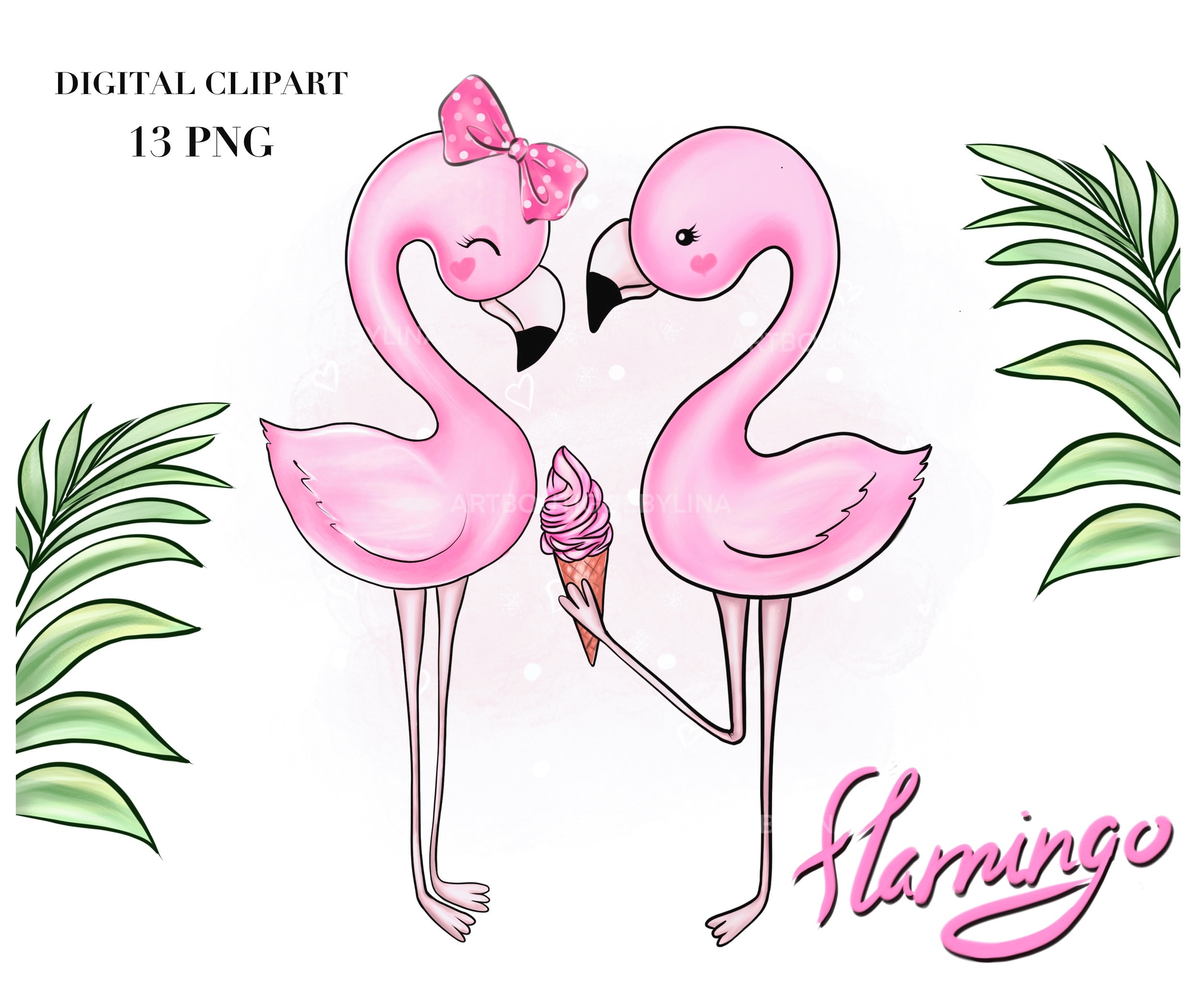 Flamingo Clipart Cute Flamingo Clipart Tropical Bird Clip - Etsy Canada