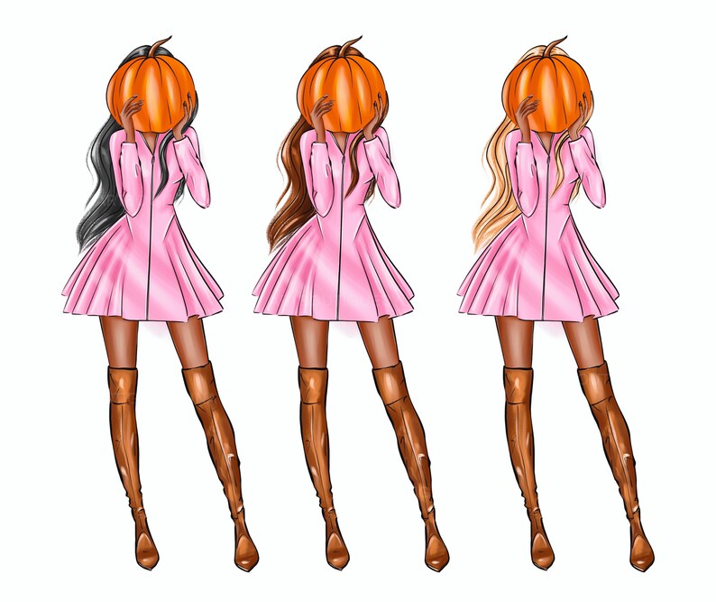 Fall Clipart Autumn Fashion Clipart Autumn Girl Clipart - Etsy