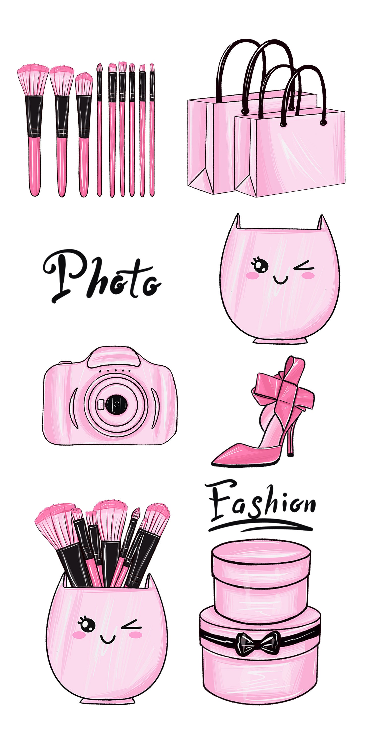 Planner Girl Fashion Clip Art Girl Clip Art Clipart PNG Beauty - Etsy