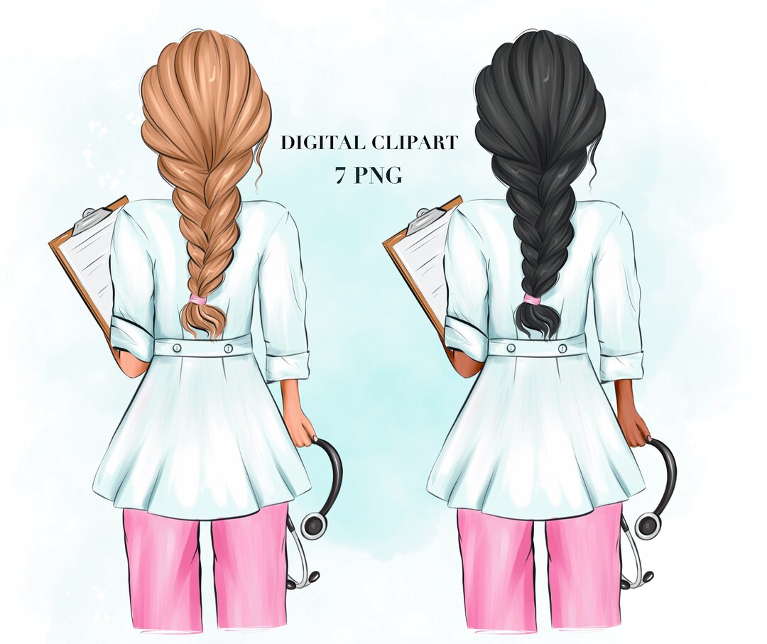 Doctor & Nurse Clipart: Medical Illustration (PNG Digital Download) - Etsy