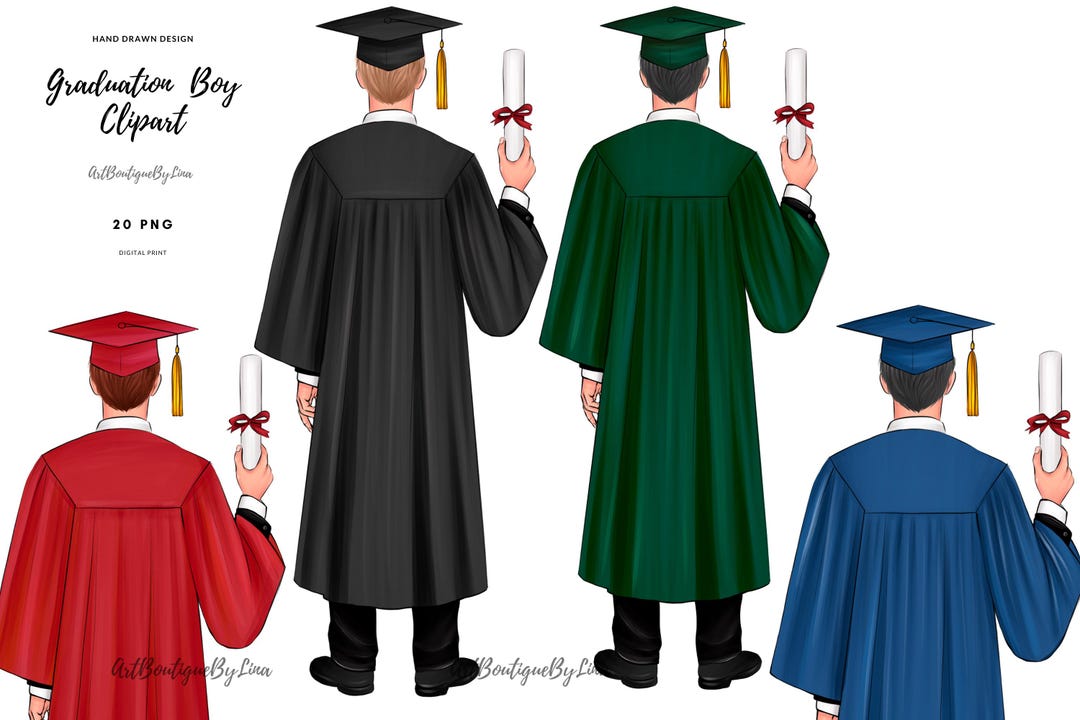 Graduate Boy Clipart, Graduation Men PNG, Students Clip Art, Senior ...