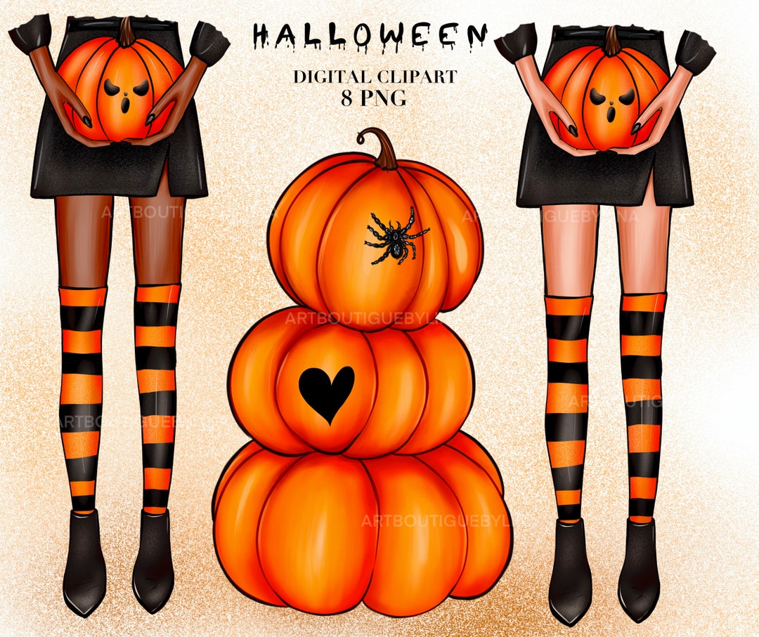 Halloween Witch Spooky, Halloween Fashion Clipart, Pumpkins Clipart ...