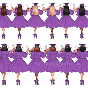Purple Graduation Gown Clipart: Grads Friends, Diploma (PNG Digital ...