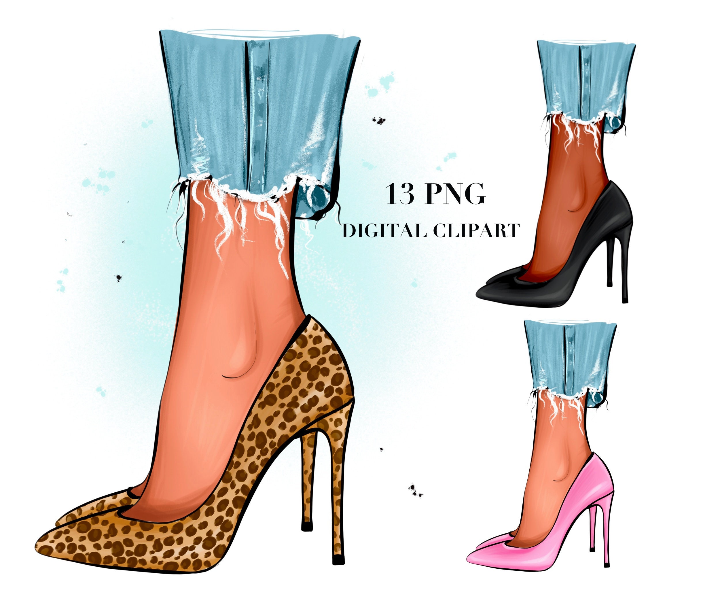 Shoes Clipart Clipart on High Heels Beauty Clipart - Etsy
