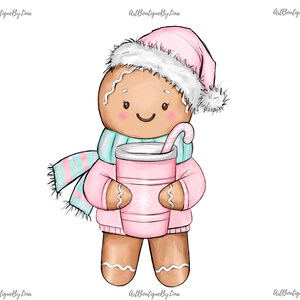 Pink Christmas Cookie Clipart Set | Pastel Holiday PNG - Etsy