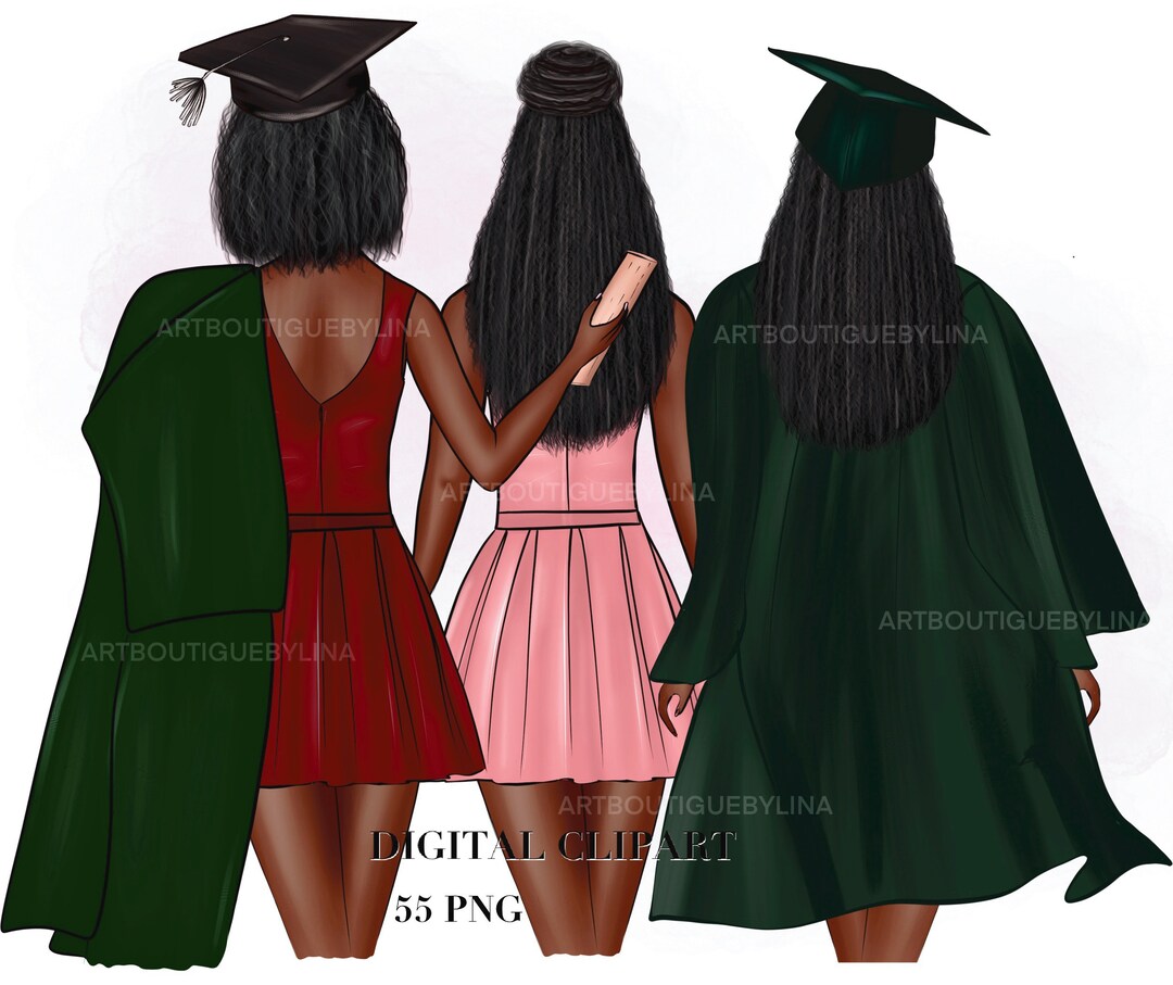 Graduation Portrait PNG | Black Woman Back View Design - Etsy