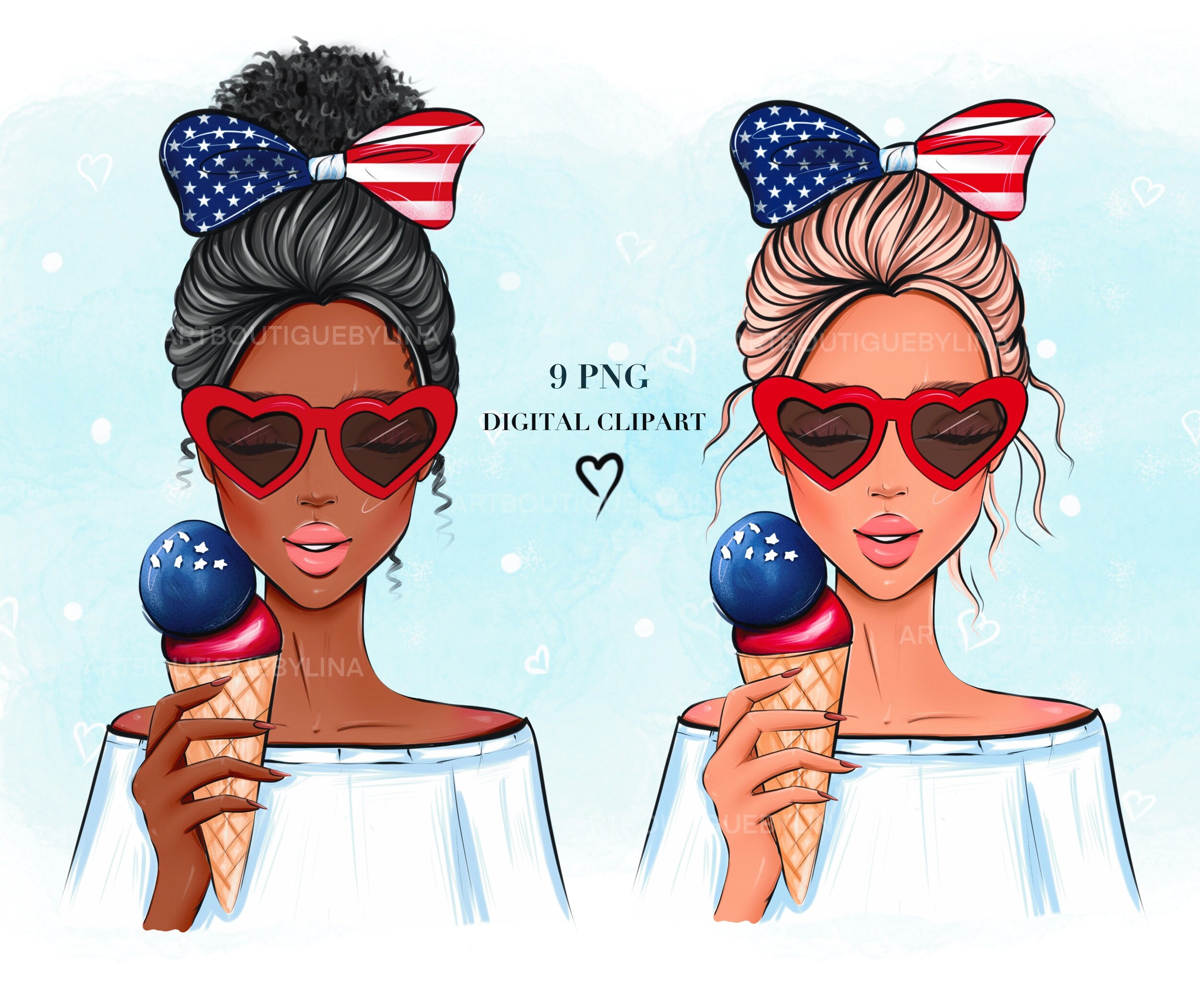 4th of July Independence Day Clipart Patriotic Graphics Flag - Etsy