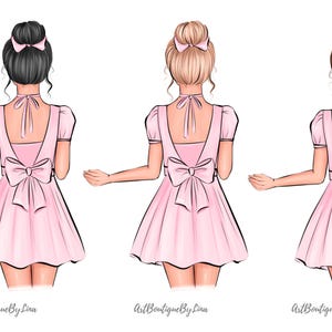 Mother & Five Daughters Clipart: Family Illustration PNG (digital ...