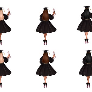 Graduate Mother Clipart | Hand Drawn Digital PNG Set | Graduation Mom ...