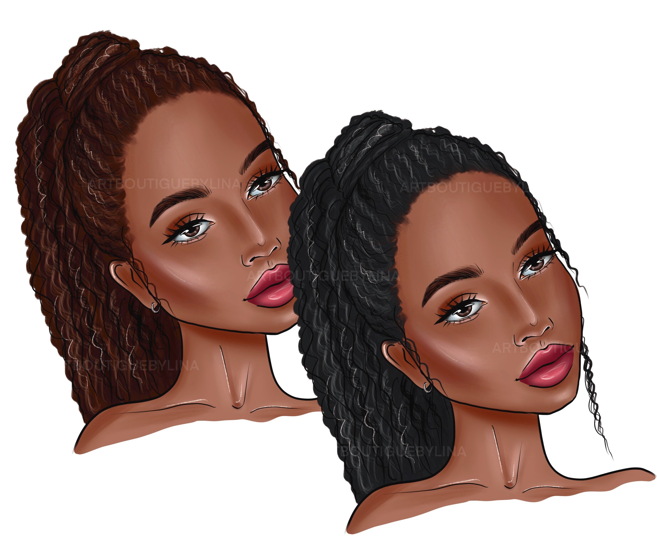 African American Women Clipart Afro Girls Clipart Black - Etsy