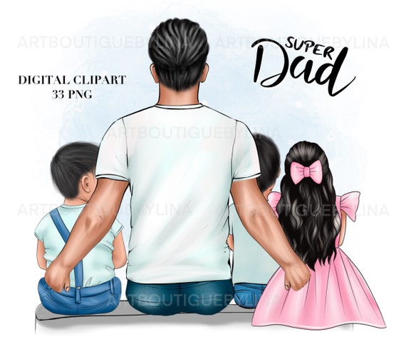 Animated Father And Daughter