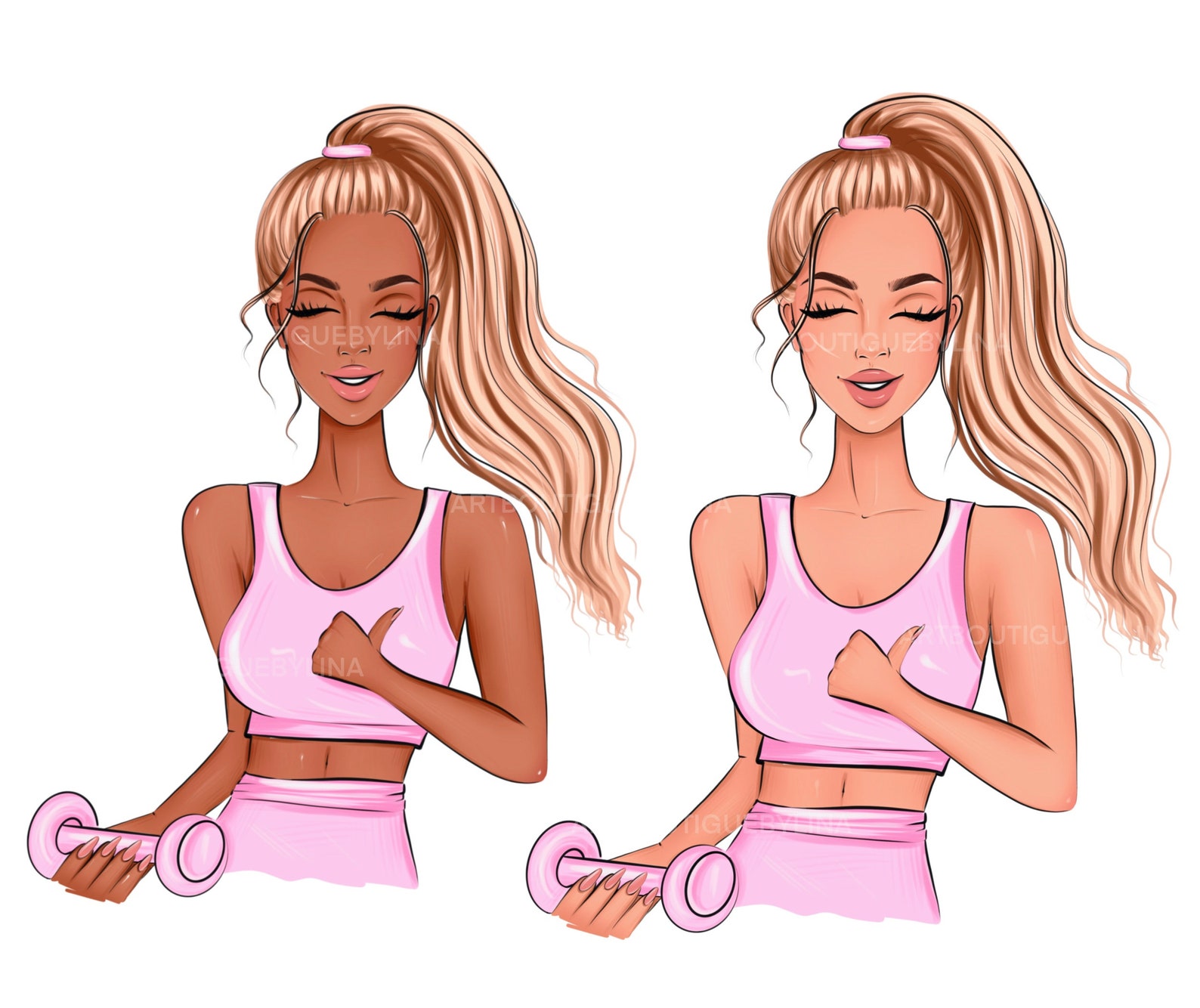 Time Gym Clipart Sport Girl Clipart Gym Girl Clipart - Etsy