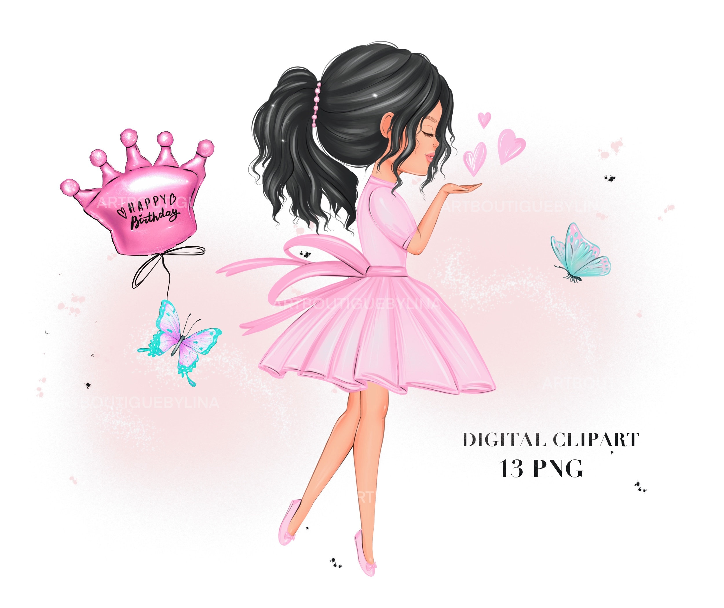 Cute Girl Children's Illustration for School Books and - Etsy