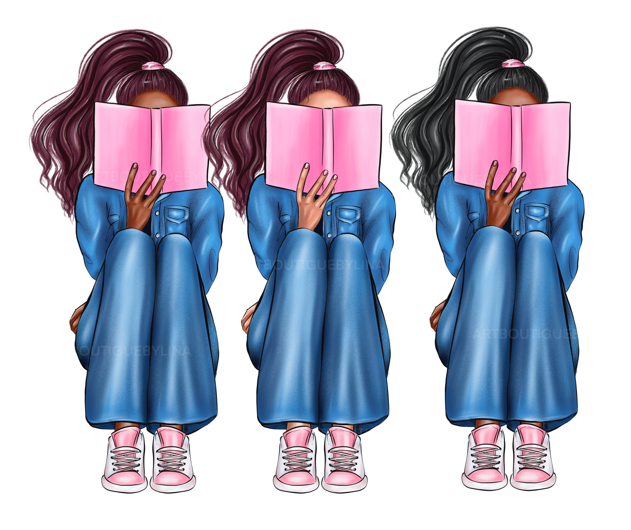 Back to School Clipart Book Clipart Reading Clipart Denim - Etsy