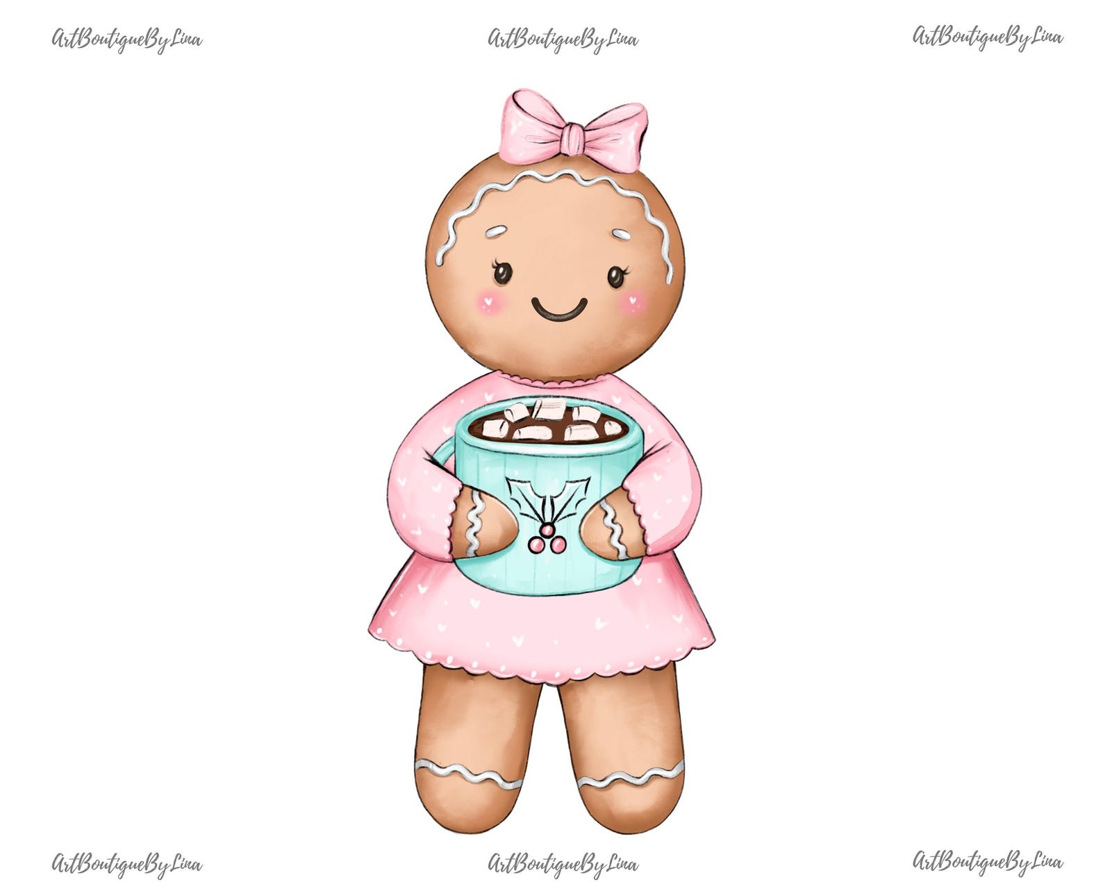 Pink Christmas Cookie Clipart Set | Pastel Holiday PNG - Etsy