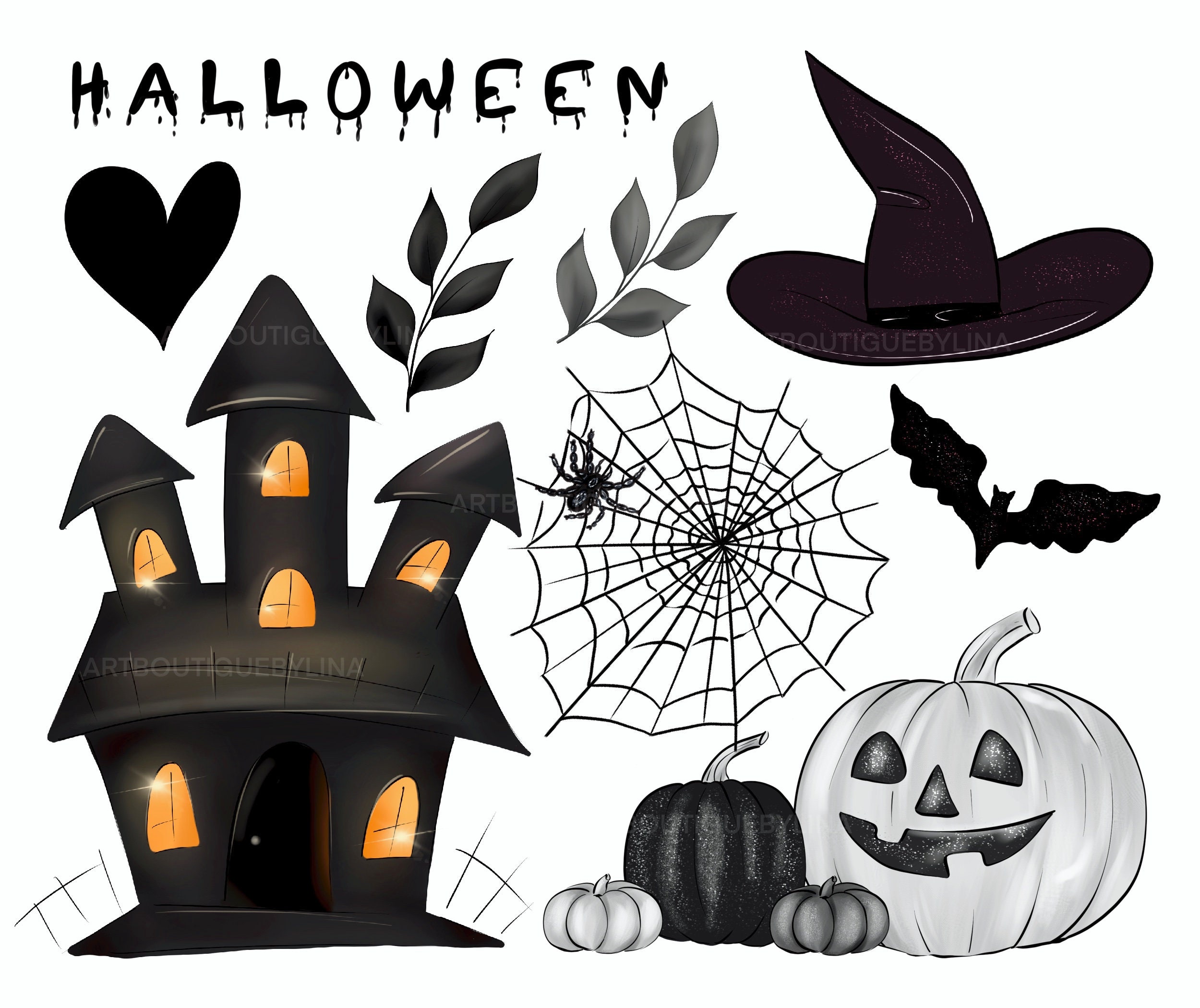 Halloween Witch Spooky Halloween Fashion Clipart Halloween - Etsy